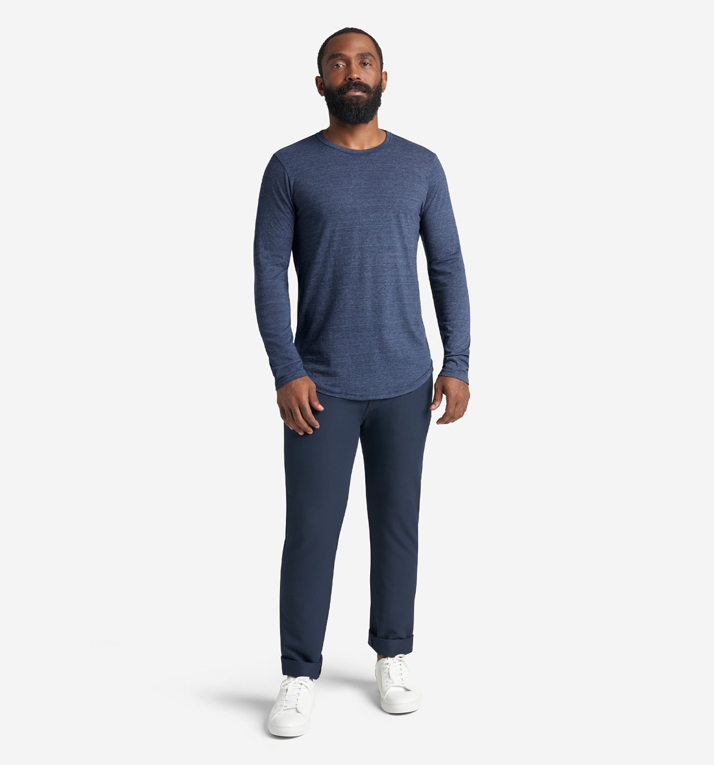 LS Tri-Blend Scallop Crew | Midnight | Goodlife